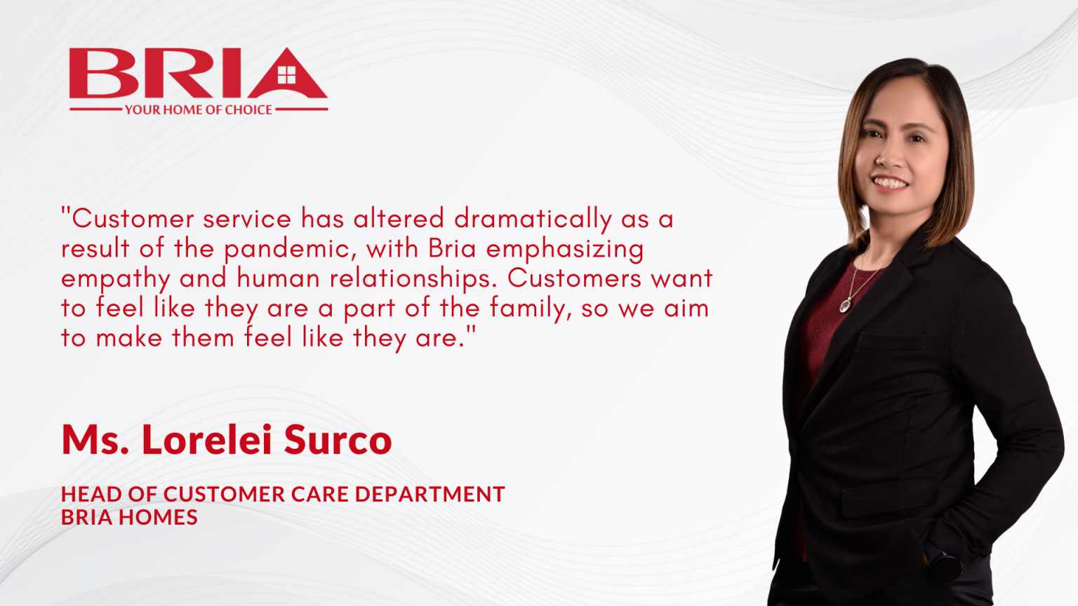 Bria Homes Customer Care Head Lei Surco Enumerates Customer Service ...